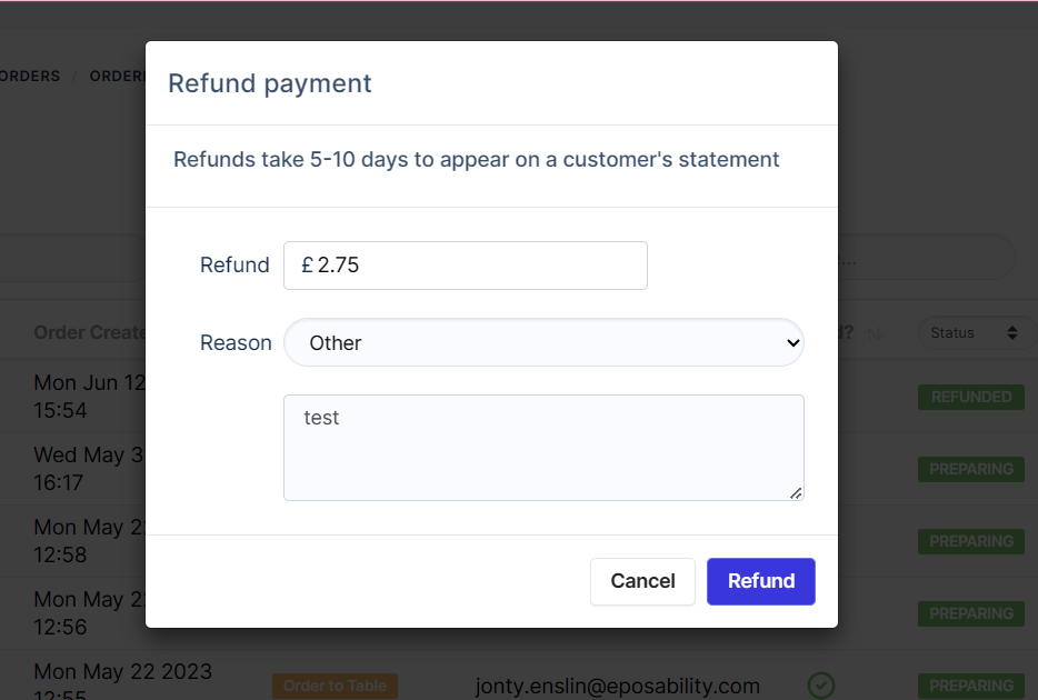 How to process a Refund using the Admin Panel – Eposability