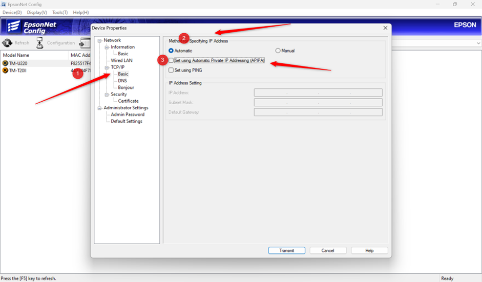 DHCP an Epson Printer – Eposability
